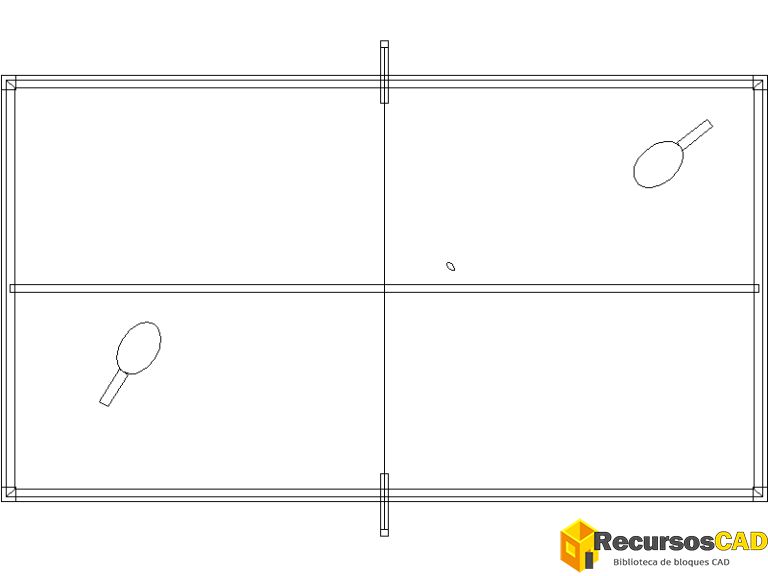 Bloques DWG de canchas de tenis 10.97x23.7 para AutoCAD 2D - RecursosCAD