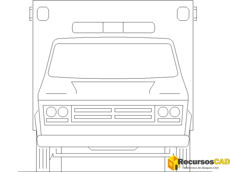 Bloques DWG de Ambulancia para AutoCAD 2D en Vistas Frontal, Lateral y ...