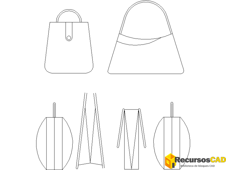 Bloques DWG de Bolsos de Mujer para AutoCAD 2D Gratis: Diseños ...