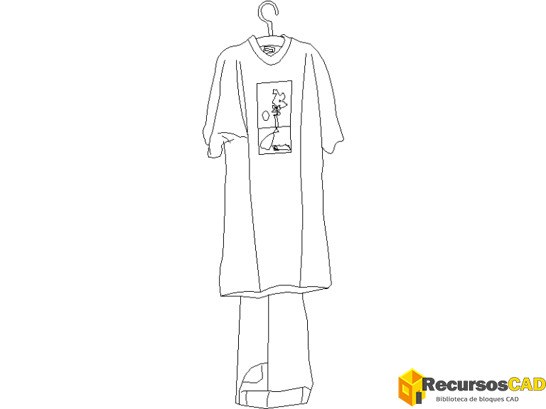 Bloques CAD de ropa urbana colgada DWG profesional