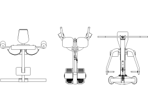 Bloques CAD en planta de máquinas fitness para AutoCAD...
