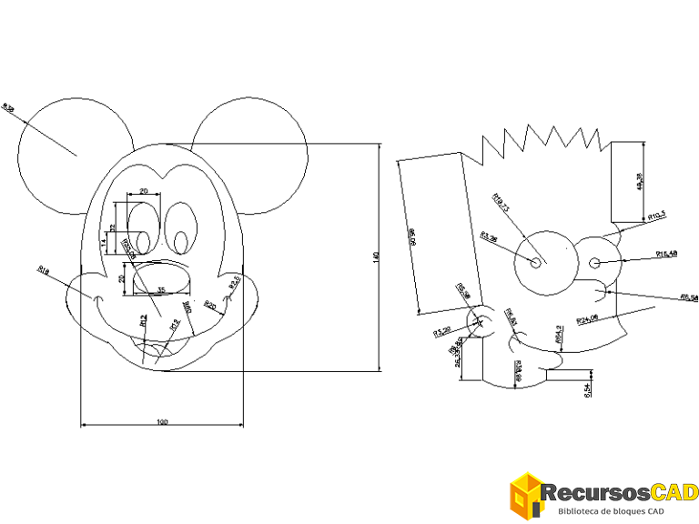 Bloques DWG de Dibujos Animados Gratis: Animales y Personajes para ...