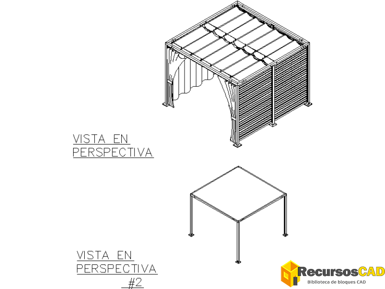 Pergola Autocad Dwg Cad Detail De Pergolas Design Plans Gazebo Blocks ...