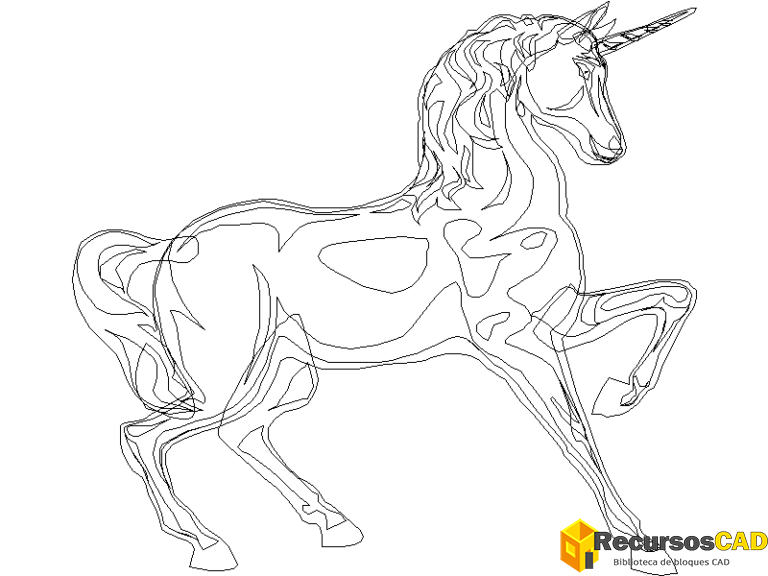 Descarga Bloques DWG de Dibujos Animados: Unicornio Gratis para AutoCAD ...