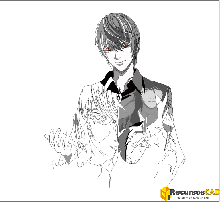 Modelo DWG descarga bloques dwg de villanos de anime gratis