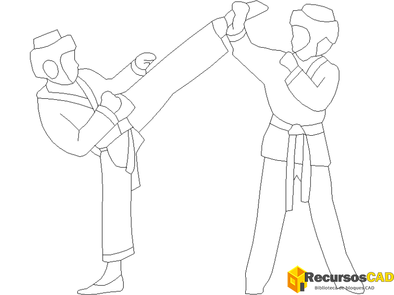 Bloques DWG de Artes Marciales: Taekwondo para AutoCAD 2D Gratis ...