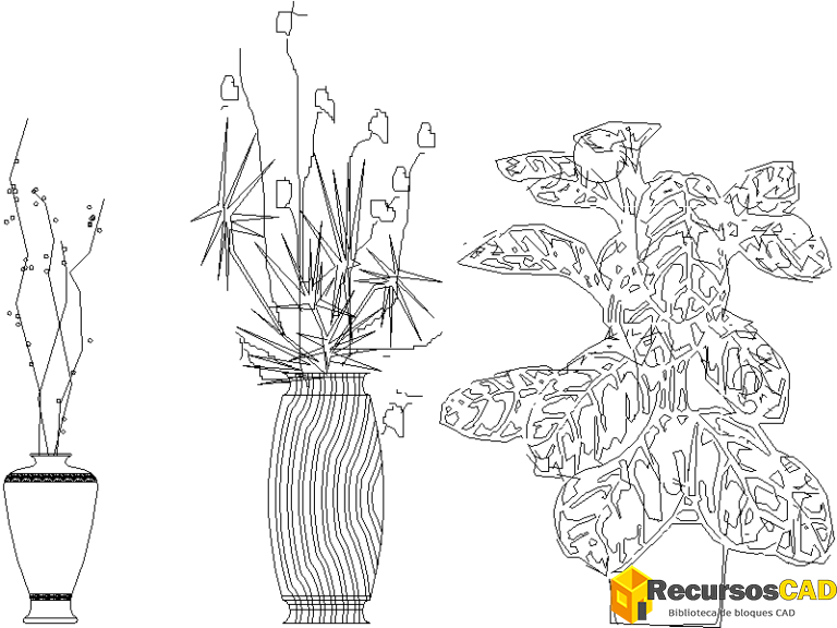 Bloques DWG de Árboles, Plantas y Arbustos en Vistas Planta y Alzado ...