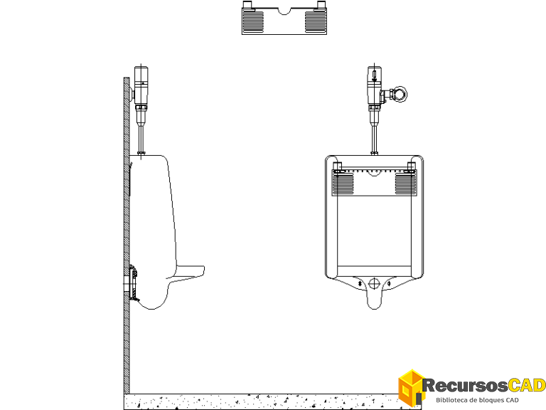 Bloques AutoCAD DWG de Urinarios: Descarga Gratis Vista Frontal ...