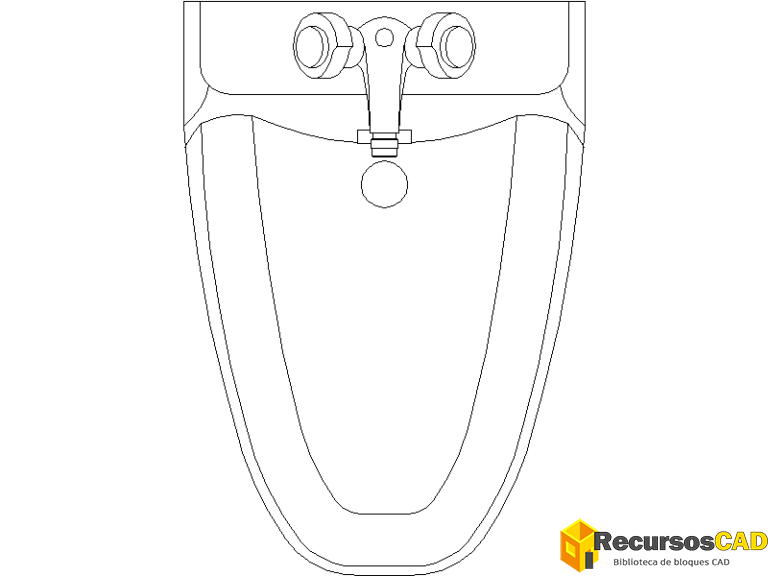 Bloques AutoCAD DWG de bidet Vista superior, frontal y lateral ...
