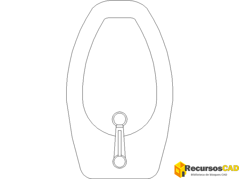 Bloques AutoCAD DWG de bidet Vista superior, frontal y lateral ...