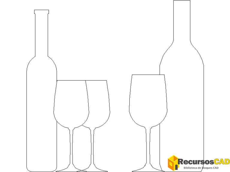 copas y botellas autocad dibujo tecnico archivos - RecursosCAD