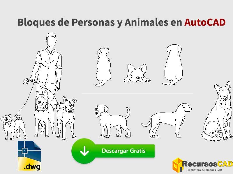 Bloques de Personas y Animales en AutoCAD Gratis DWG